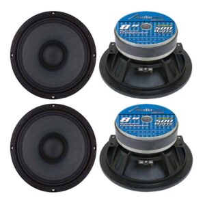 audiopipe 2 pairs apmb8 8" inch 1000w low/mid bass frequency loudspeakers speakers apmb-8 - blk