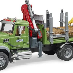 Mack Granite Timber Truck with Loading Crane and 3 Trunks