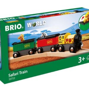 BRIO World - 33722 Safari Train | Interactive Toy Train Set for Kids Age 3 and Up | Environmentally Conscious | Engine and Animal Wagons Included