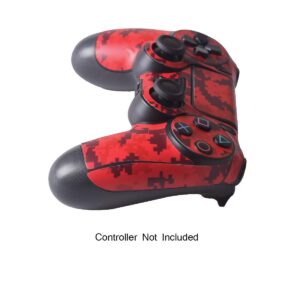 Designer Skin Compatible with PS4 Controller, Decal Sticker Compatible with Sony PlayStation 4 DualShock Controller - Digicamo Red