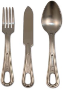 mil-spec adventure gear plus stainless steel knife fork & spoon set (3 piece)