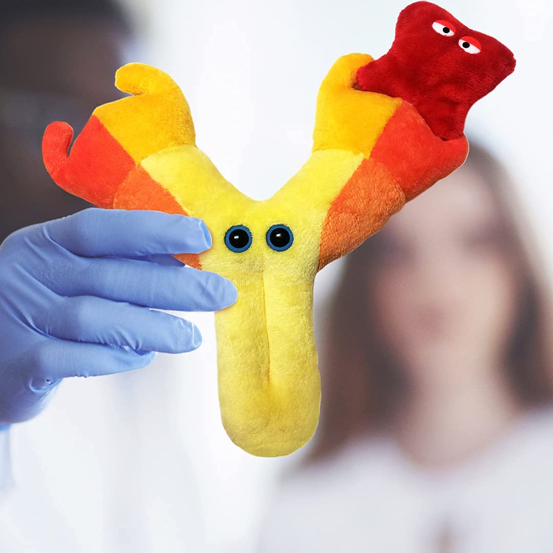 GIANTmicrobes Antibody Plush, Blood Cell Plush, Blood Bank Laboratory Gifts, Lab Tech Gifts, Hematology Gifts, Leukemia Gifts, Get Well Gifts