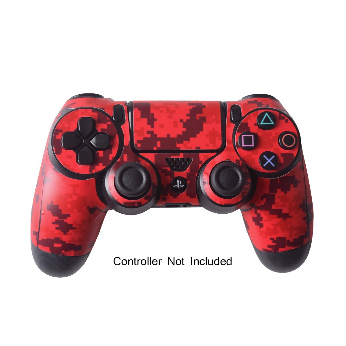 Designer Skin Compatible with PS4 Controller, Decal Sticker Compatible with Sony PlayStation 4 DualShock Controller - Digicamo Red