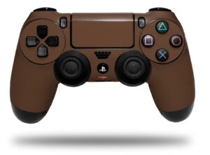 wraptorskinz skin compatible with sony ps4 dualshock controller playstation 4 original slim and pro solids collection chocolate brown (controller not included)