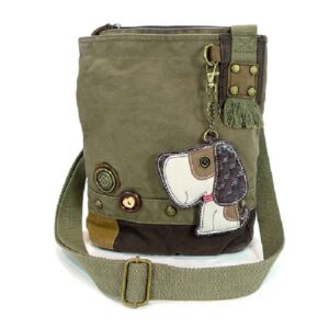 chala handbag patch crossbody toffy dog dk olive green bag