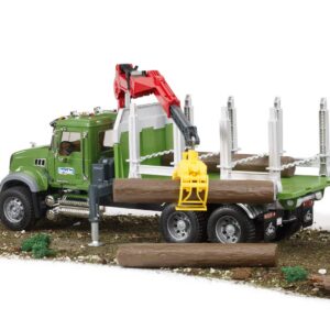 Mack Granite Timber Truck with Loading Crane and 3 Trunks