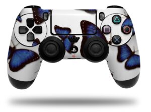 wraptorskinz skin compatible with sony ps4 dualshock controller playstation 4 original slim and pro butterflies blue (controller not included)