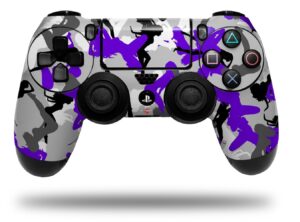 wraptorskinz skin compatible with sony ps4 dualshock controller playstation 4 original slim and pro sexy girl silhouette camo purple (controller not included)