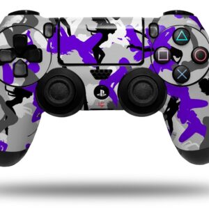 WraptorSkinz Skin Compatible with Sony PS4 Dualshock Controller PlayStation 4 Original Slim and Pro Sexy Girl Silhouette Camo Purple (Controller NOT Included)