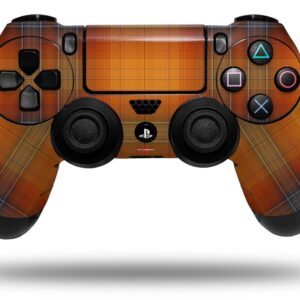 WraptorSkinz Skin Compatible with Sony PS4 Dualshock Controller PlayStation 4 Original Slim and Pro Plaid Pumpkin Orange (Controller NOT Included)