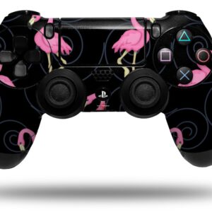 WraptorSkinz Skin Compatible with Sony PS4 Dualshock Controller PlayStation 4 Original Slim and Pro Flamingos on Black (Controller NOT Included)