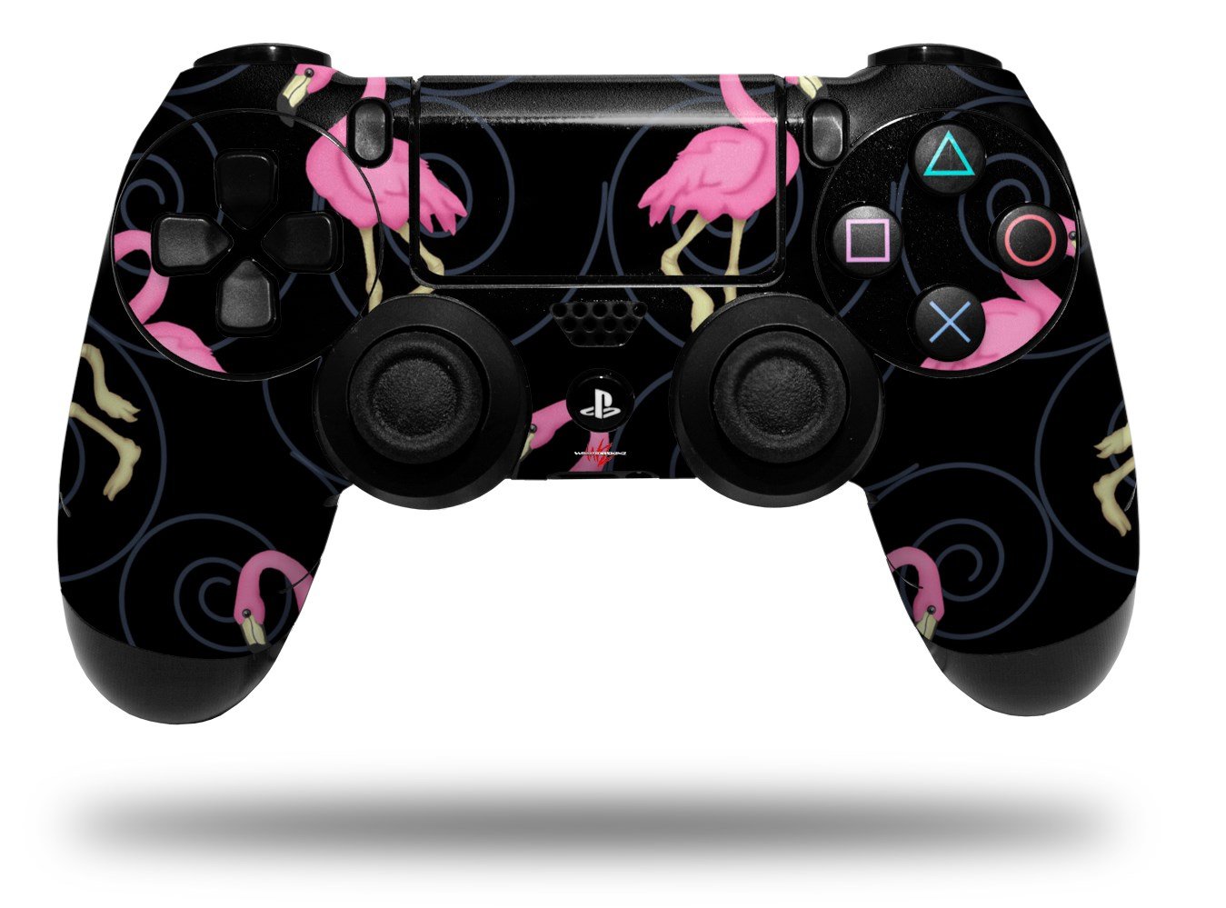 WraptorSkinz Skin Compatible with Sony PS4 Dualshock Controller PlayStation 4 Original Slim and Pro Flamingos on Black (Controller NOT Included)