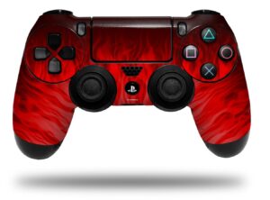 wraptorskinz skin compatible with sony ps4 dualshock controller playstation 4 original slim and pro fire red (controller not included)