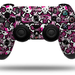 WraptorSkinz Vinyl Decal Skin Compatible with Sony PS4 Controller PlayStation 4 Original Slim and Pro Splatter Girly Skull Pink (Controller NOT Included)