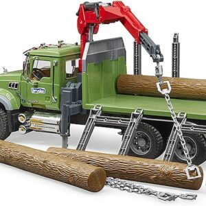 Mack Granite Timber Truck with Loading Crane and 3 Trunks