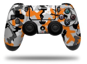 wraptorskinz skin compatible with sony ps4 dualshock controller playstation 4 original slim and pro sexy girl silhouette camo orange (controller not included)