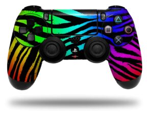 wraptorskinz vinyl decal skin compatible with sony ps4 controller playstation 4 original slim and pro rainbow zebra (controller not included)