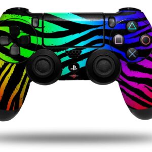 WraptorSkinz Vinyl Decal Skin Compatible with Sony PS4 Controller PlayStation 4 Original Slim and Pro Rainbow Zebra (Controller NOT Included)