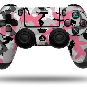 WraptorSkinz Skin Compatible with Sony PS4 Dualshock Controller PlayStation 4 Original Slim and Pro Sexy Girl Silhouette Camo Pink (Controller NOT Included)