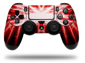 wraptorskinz skin compatible with sony ps4 dualshock controller playstation 4 original slim and pro lightning red (controller not included)