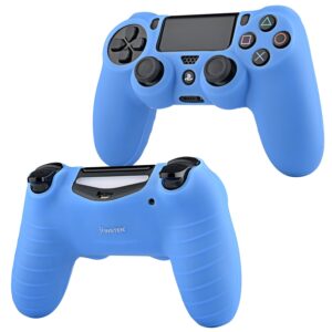 for ps4 controller silicone skin case cover, insten silicone controller skin case compatible with sony playstation 4 ps4 controller, blue