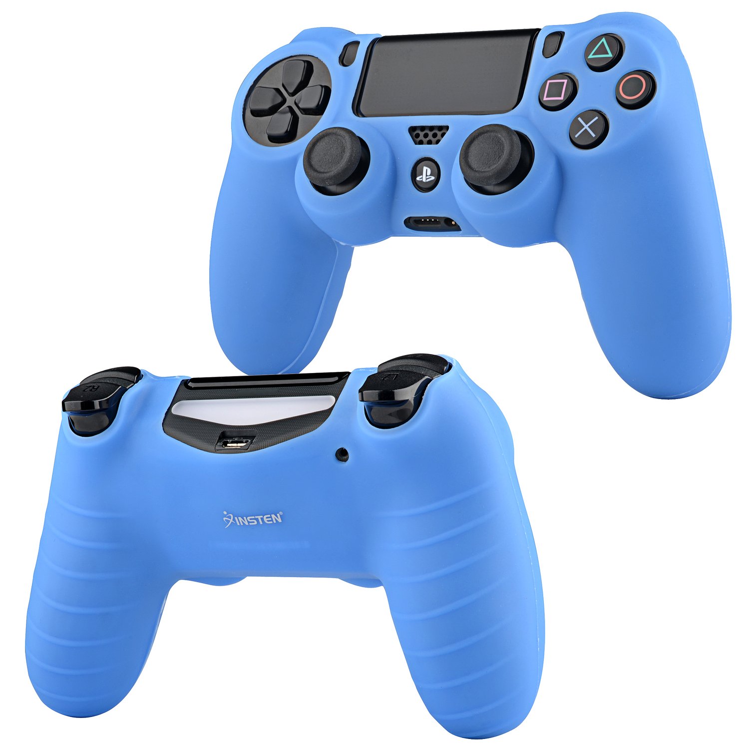 For PS4 Controller Silicone Skin Case Cover, Insten Silicone Controller Skin Case Compatible With Sony PlayStation 4 PS4 Controller, Blue