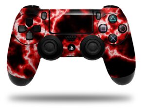 wraptorskinz skin compatible with sony ps4 dualshock controller playstation 4 original slim and pro electrify red (controller not included)