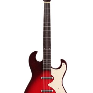 Silvertone Classic 1449-RSFB Solid-Body Electric Guitar, Red/Silver Flake Burst