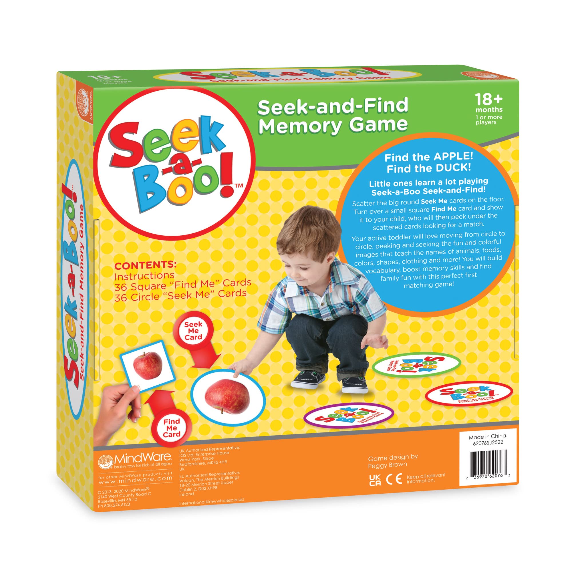 MindWare Seek-a-Boo Seek and Find Memory Game and Toddler Flash Cards Matching Game