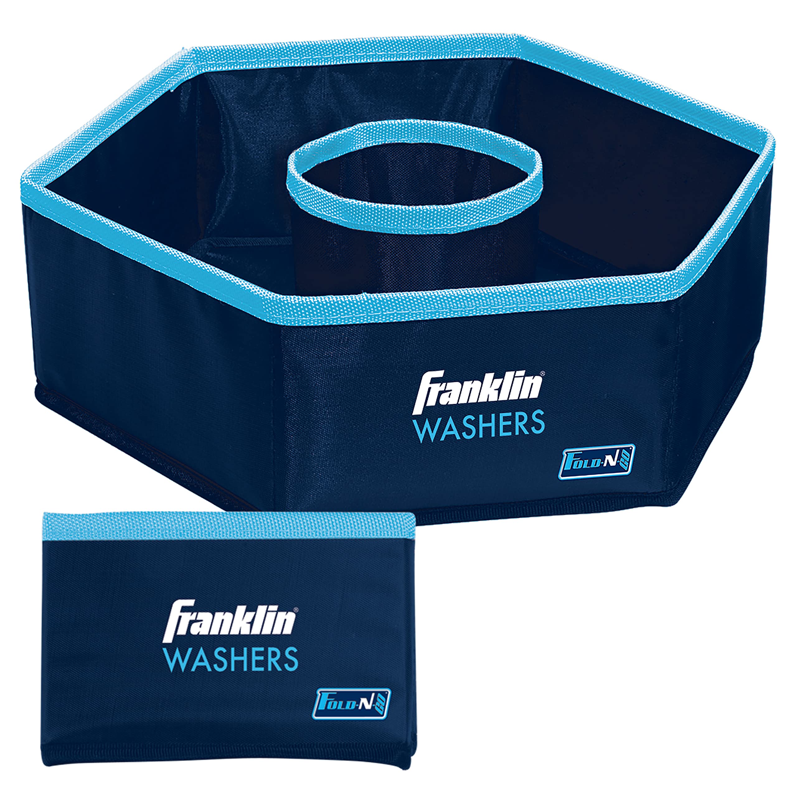 Franklin Sports Washer Set - (2) 12" x 12" Folding Targets - Portable Fun - Perfect for Beach, Tailgating, Parties - Replacement Bottle Cap Washers , (Blue,Red)