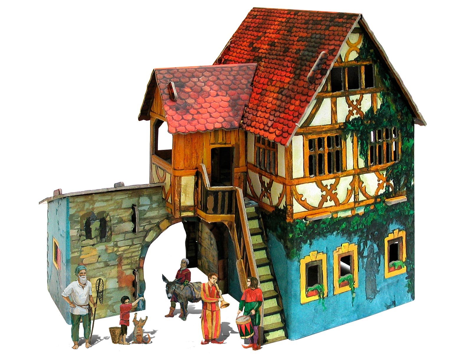 Clever Paper Sailor's House with Figures