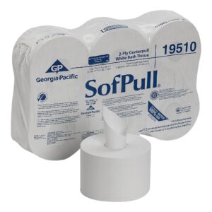 georgia-pacific sofpull 19510 centerpull 2-ply high capacity toilet paper, 1000 sheets per roll, 6 rolls per case, white