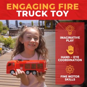 WolVolk Electric Firetruck Toy - Unstoppable Adventure with The Fire Trucks Stunning 3D Lights and Sirens Toddler Fire Truck Toys for 3 Year Old Boys - Fire Trucks for Toddlers 3-5