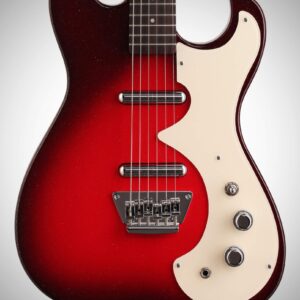 Silvertone Classic 1449-RSFB Solid-Body Electric Guitar, Red/Silver Flake Burst