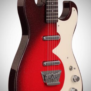 Silvertone Classic 1449-RSFB Solid-Body Electric Guitar, Red/Silver Flake Burst