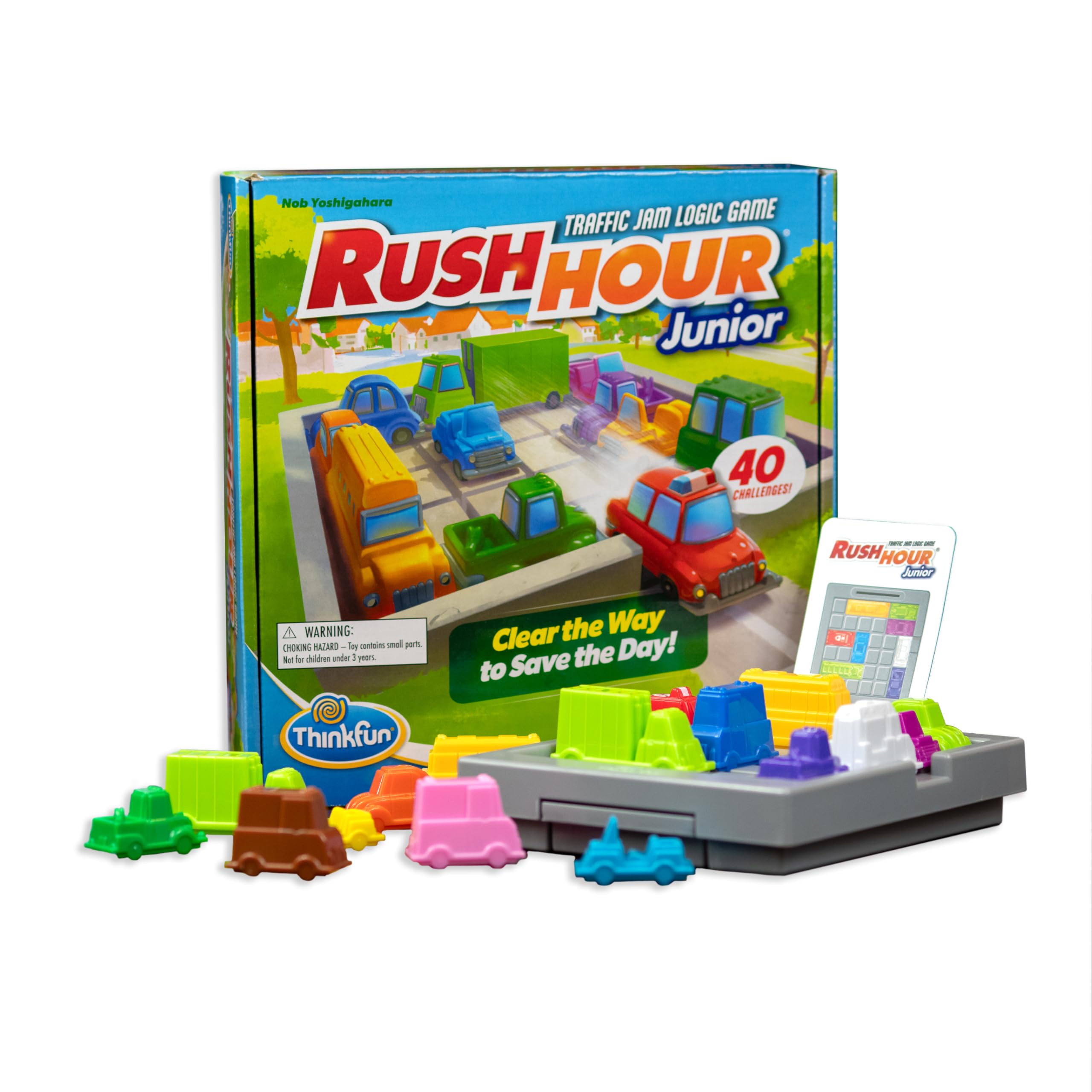 Think Fun Rush Hour Junior Traffic Jam Logic Game and STEM Toy for Boys and Girls Age 5 and Up - Junior Version of the International Bestseller Rush Hour,44005041