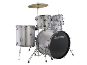 ludwig 5 piece accent drive drum set with hardware & cymbals