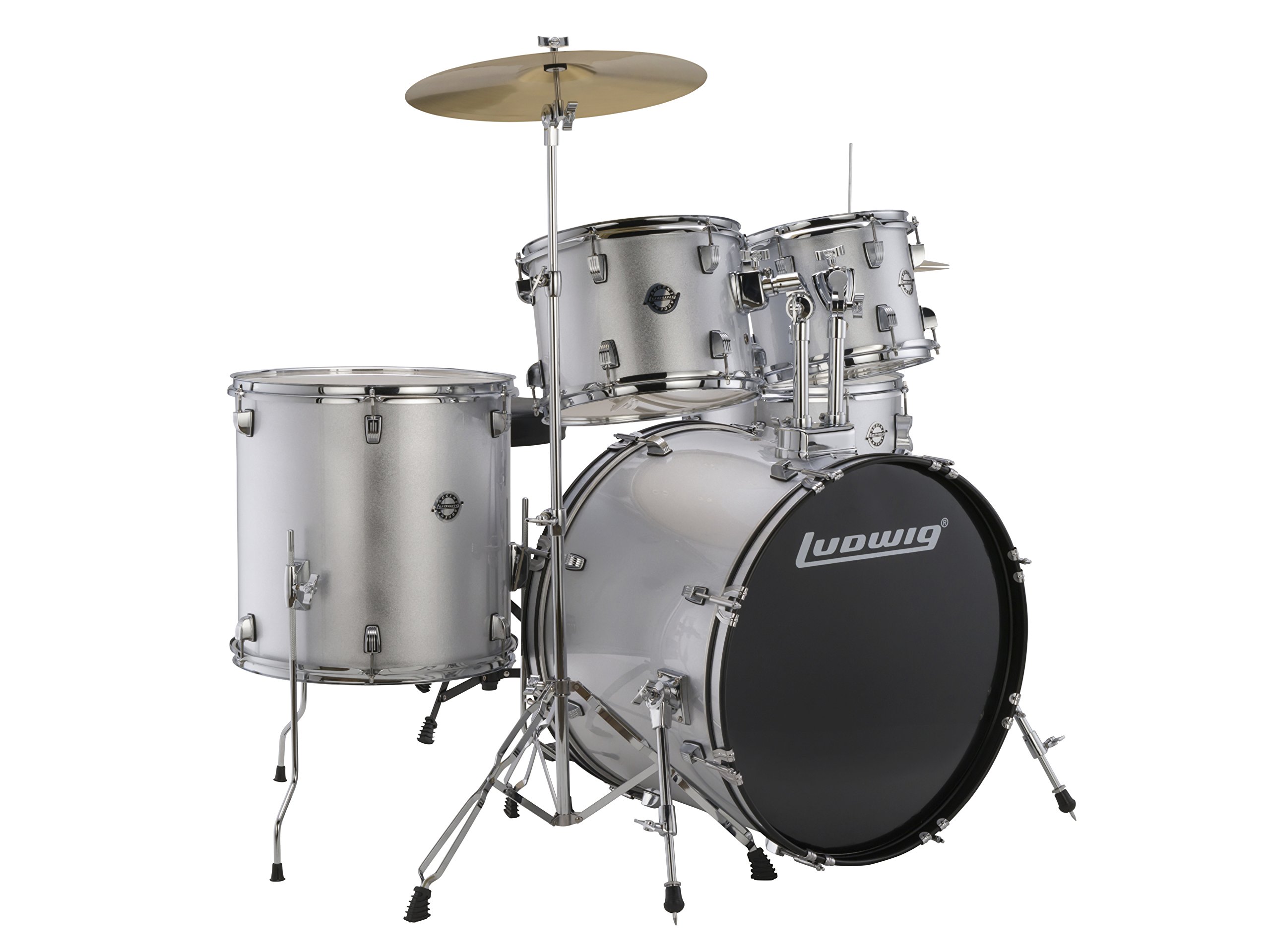 Ludwig 5 Piece Accent Drive Drum Set with Hardware & Cymbals