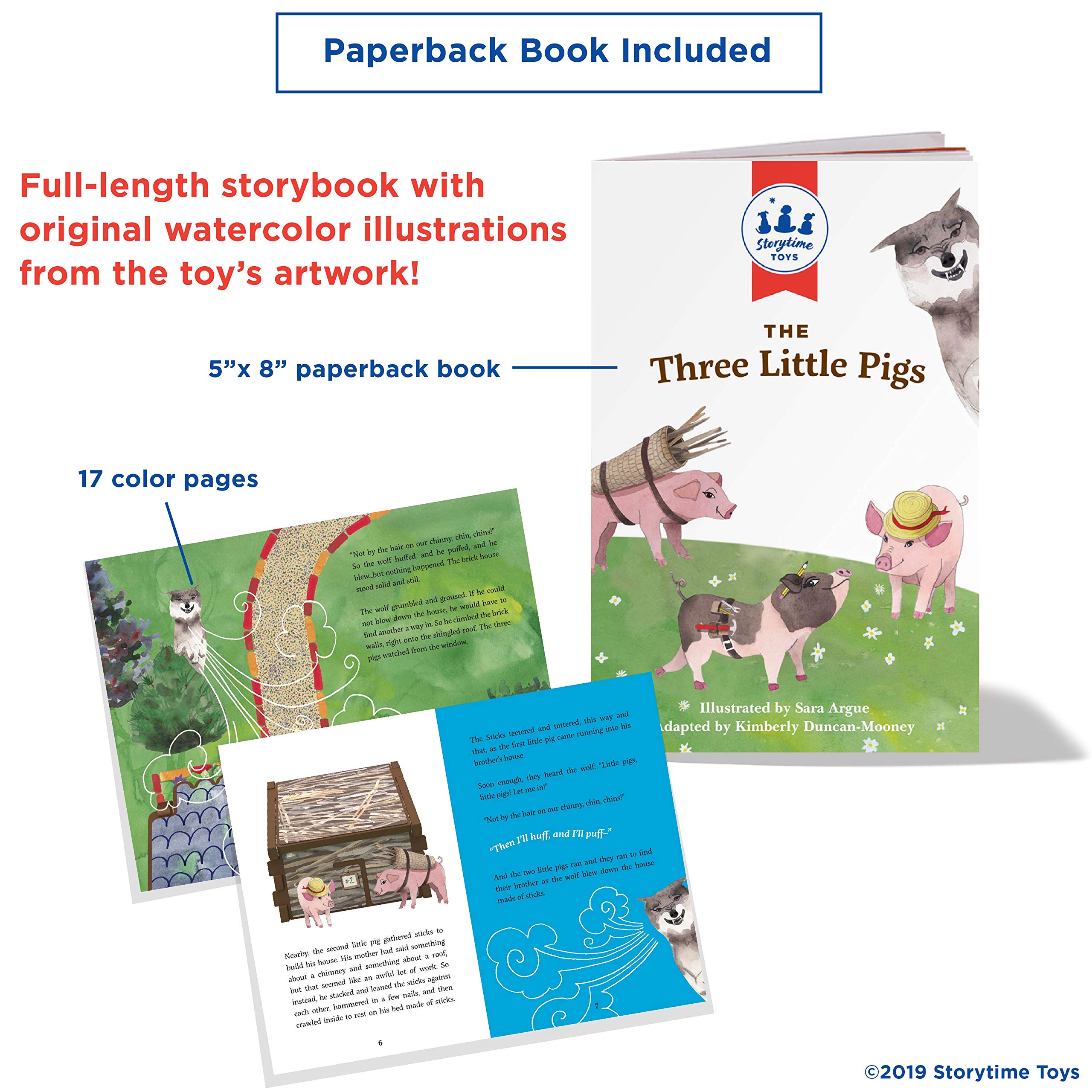 STORYTIME TOYS The Three Little Pigs 3D Puzzle - Book and Toy Set - 3 in 1 - Book, Build, and Play