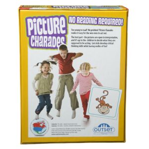 Outset Media Picture Charades for Kids - No Reading Required! - Contains 4 Deck, 192 Cards Total - Ages 4+