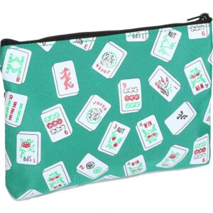 Mah Jongg Direct Green Color Tiles Pattern 3-Zipper Purse, holds 2023 card, easy to clean, designer style