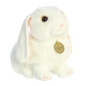 aurora® realistic miyoni® lop eared bunny stuffed animal - lifelike detail - cherished companionship - white 9 inches