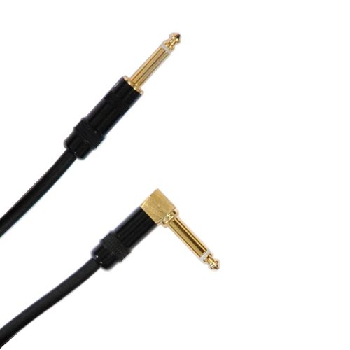 Audio2000's C28001P2 1Ft 1/4" TS Right Angle To 1/4" TS Cable (2 Pack)