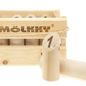 Molkky - Wooden Pin & Skittles Game - Outdoor Fun - For Beach - Park - Picnic - Playground - Classic Family Garden Game from Tactic