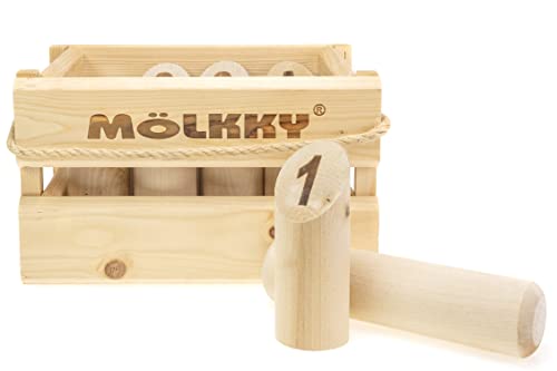 Molkky - Wooden Pin & Skittles Game - Outdoor Fun - For Beach - Park - Picnic - Playground - Classic Family Garden Game from Tactic