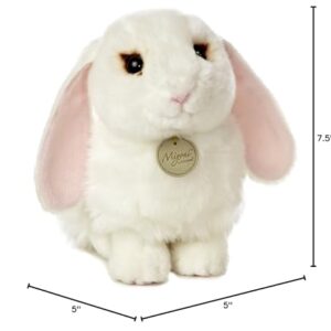 Aurora® Realistic Miyoni® Lop Eared Bunny Stuffed Animal - Lifelike Detail - Cherished Companionship - White 9 Inches