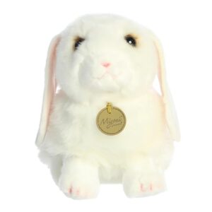 Aurora® Realistic Miyoni® Lop Eared Bunny Stuffed Animal - Lifelike Detail - Cherished Companionship - White 9 Inches