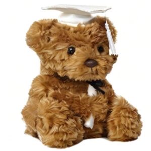 Aurora World Graduation - 8.5" Wagner Bear Graduation - White Cap Plush Brown