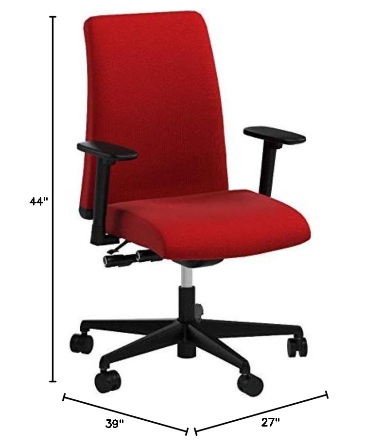 HON Ignition Series Mid-Back Work Chair - Upholstered Computer Chair for Office Desk, Poppy (HIWM3)