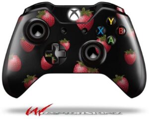 wraptorskinz decal style vinyl skin wrap compatible with xbox one original wireless controller strawberries on black - (controller not included)